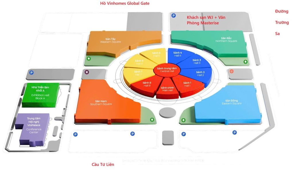Sơ đồ phân khu Triển Lãm Quốc Gia The Grand Expo VEC